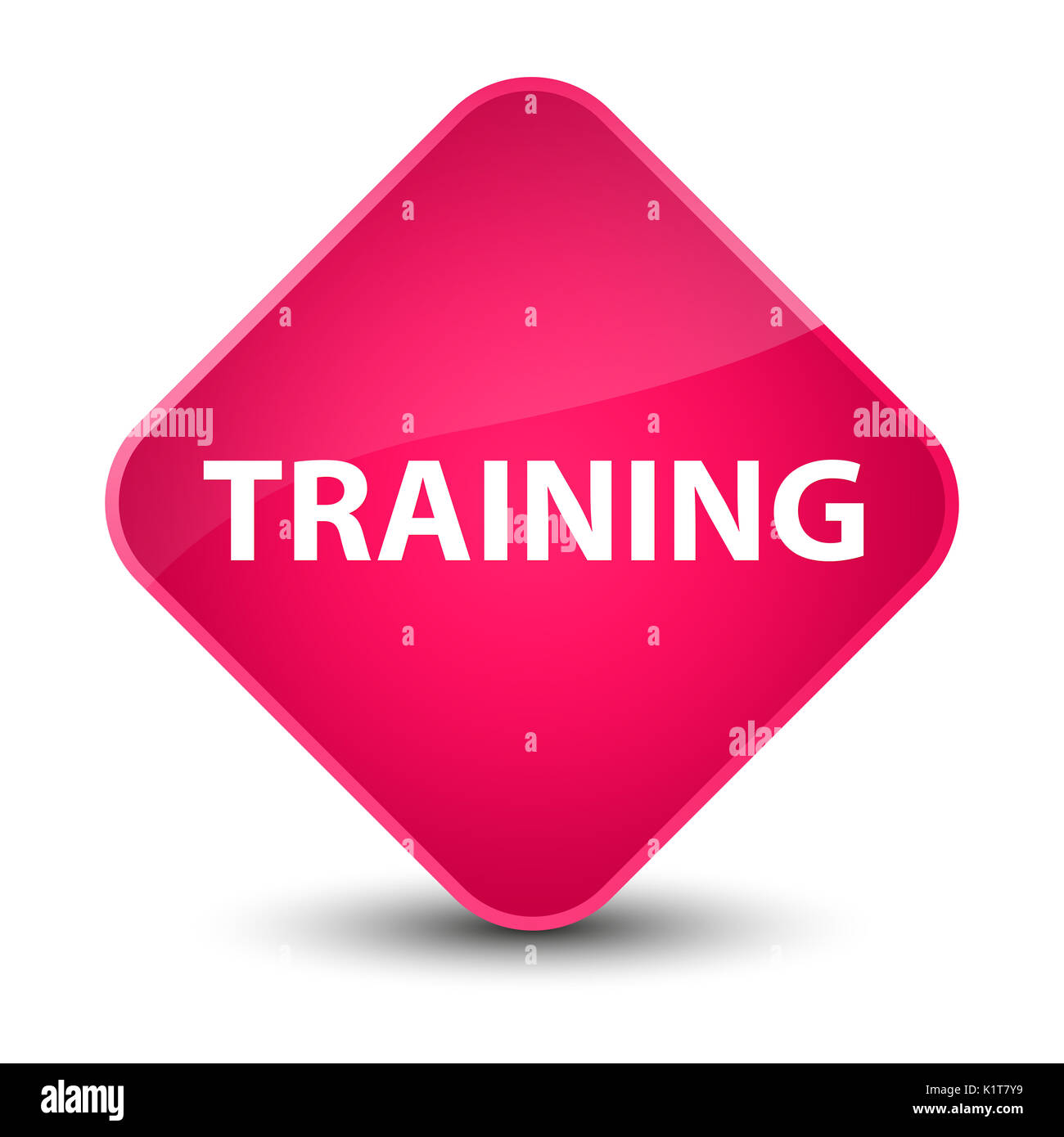 Training isolated on elegant pink diamond button abstract illustration ...