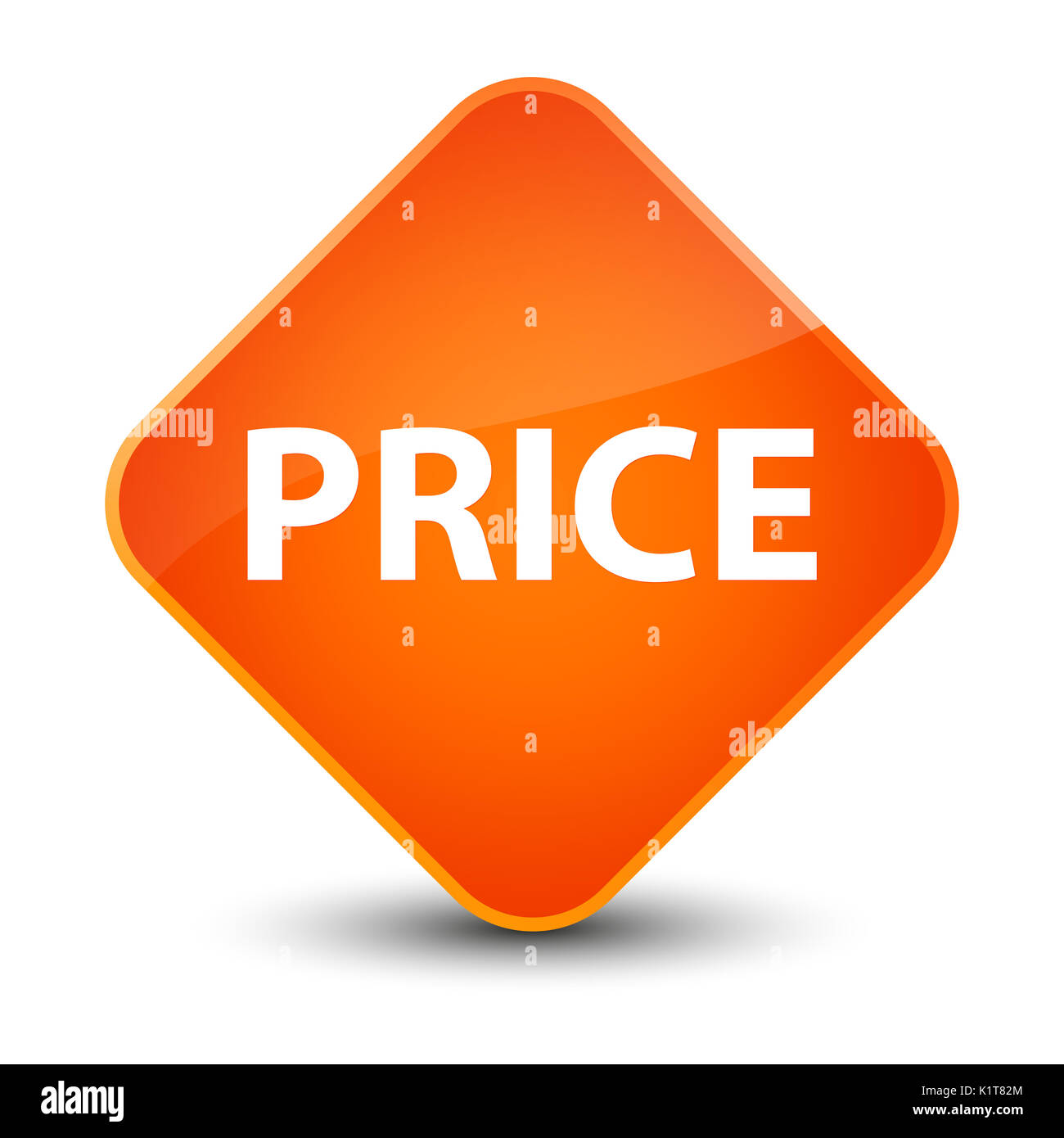 Price isolated on elegant orange diamond button abstract illustration ...