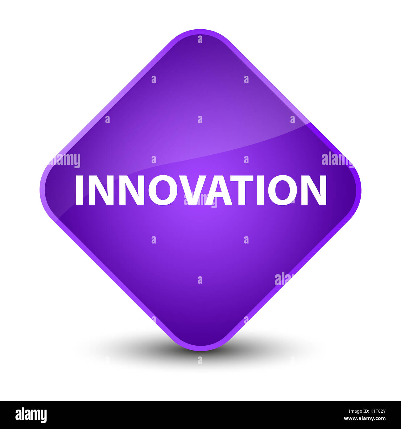 Innovation isolated on elegant purple diamond button abstract ...