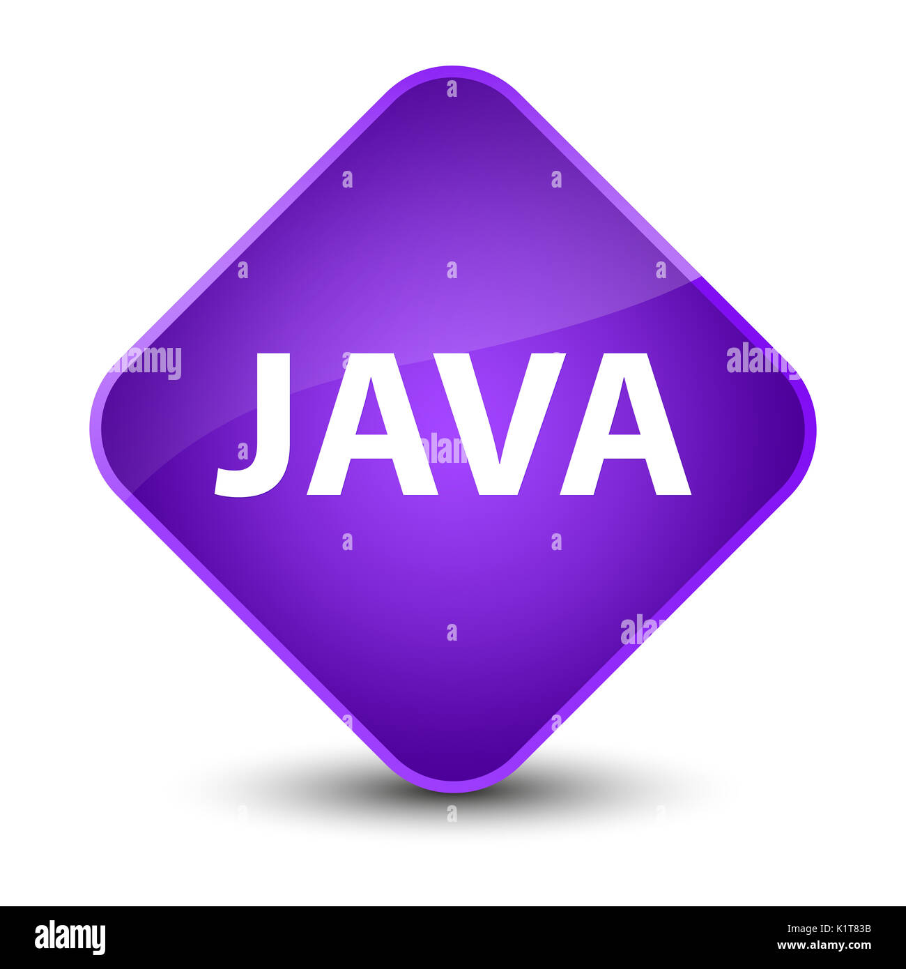 Java isolated on elegant purple diamond button abstract illustration ...