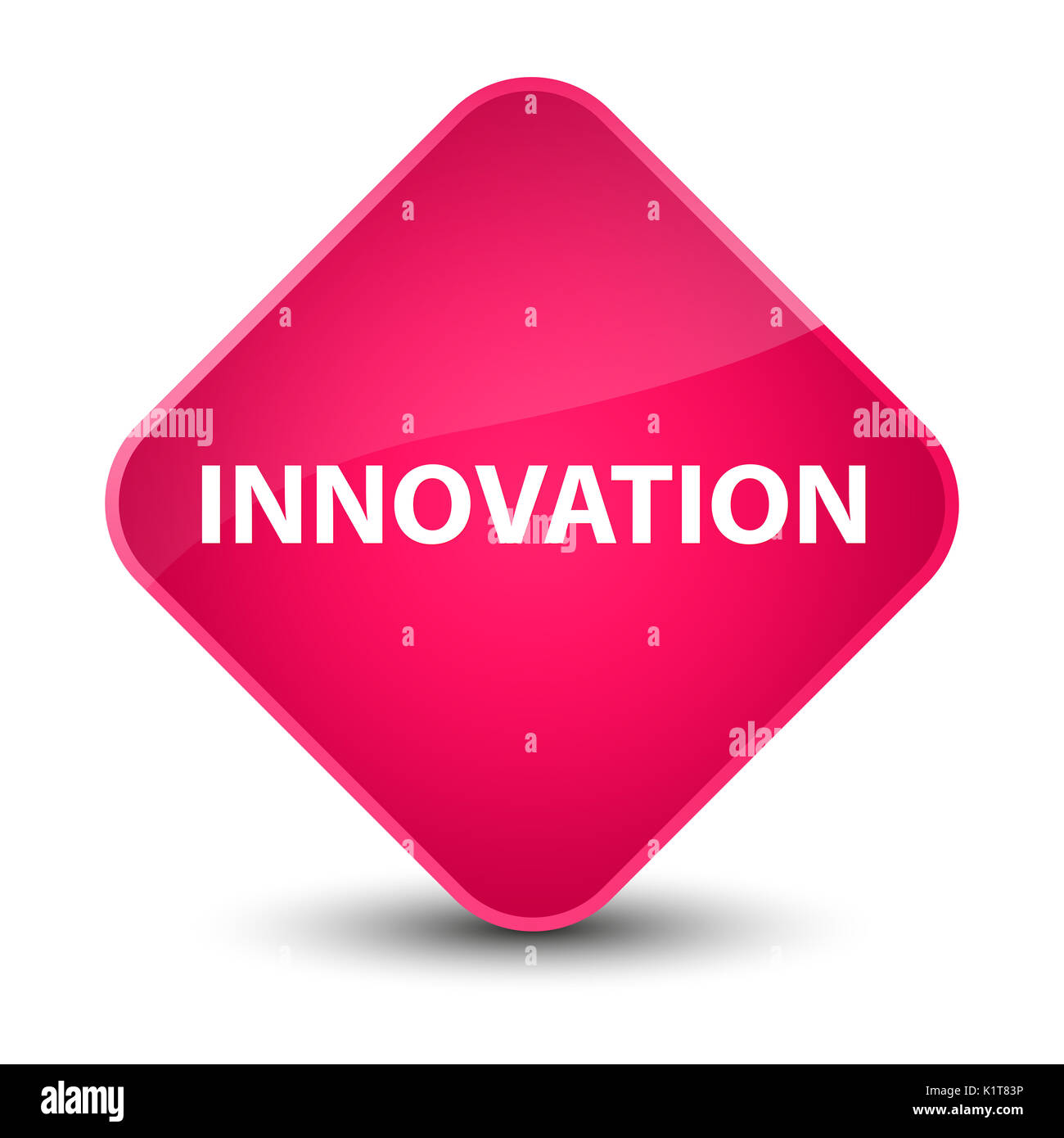 Innovation isolated on elegant pink diamond button abstract ...