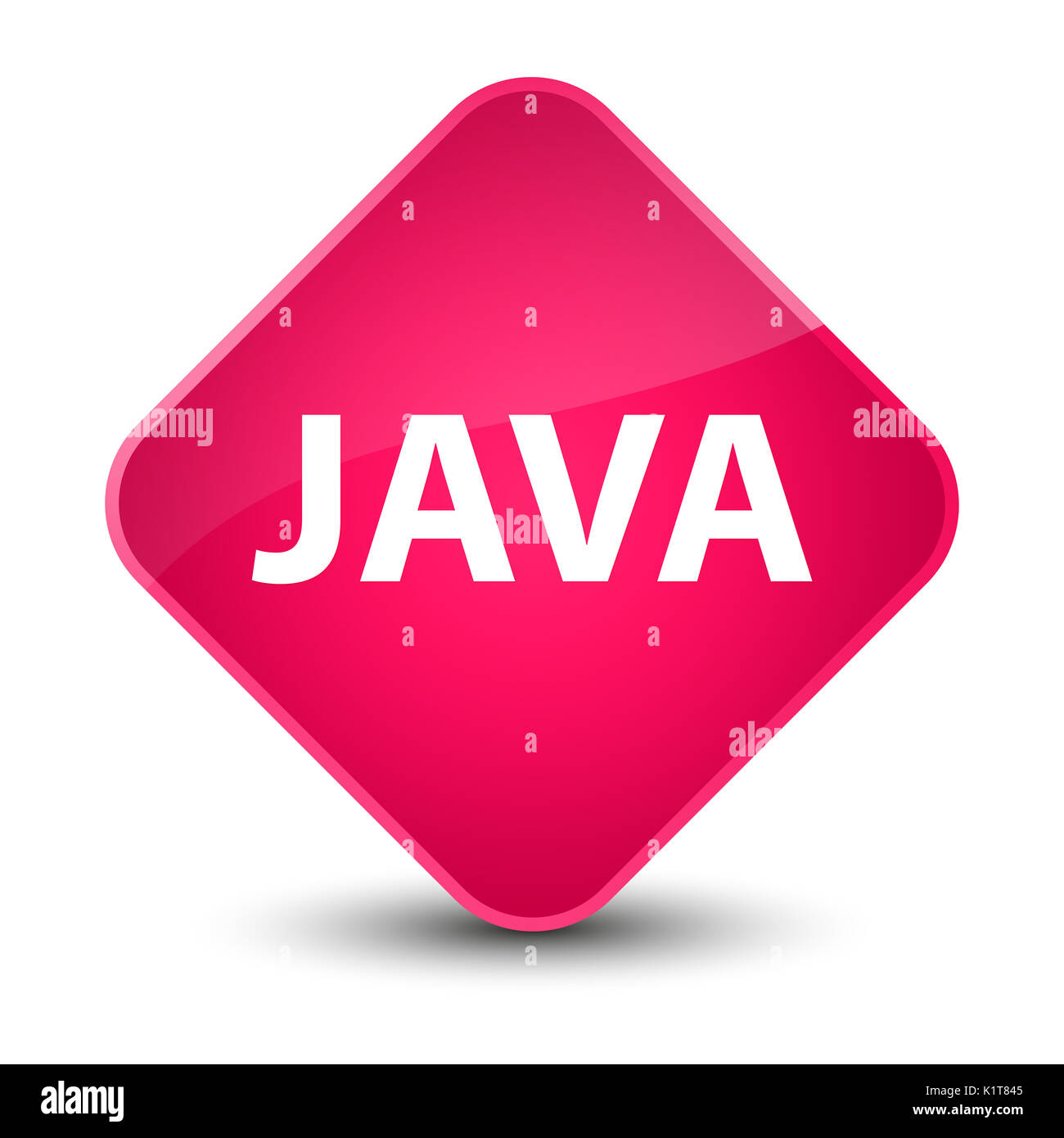 Java isolated on elegant pink diamond button abstract illustration ...