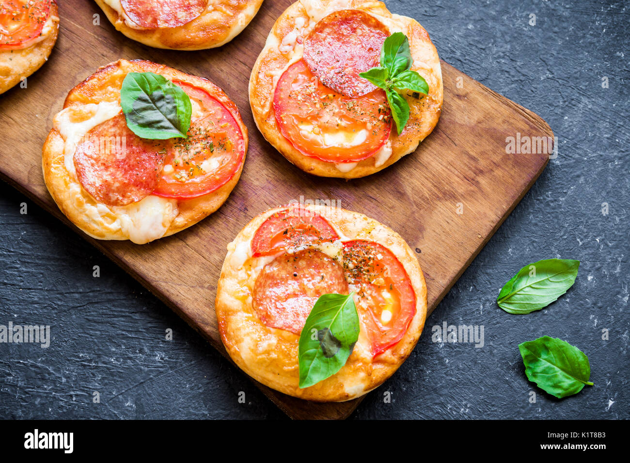 Mini Pizza - Fresh homemade mini pizzas with pepperoni, cheese ...