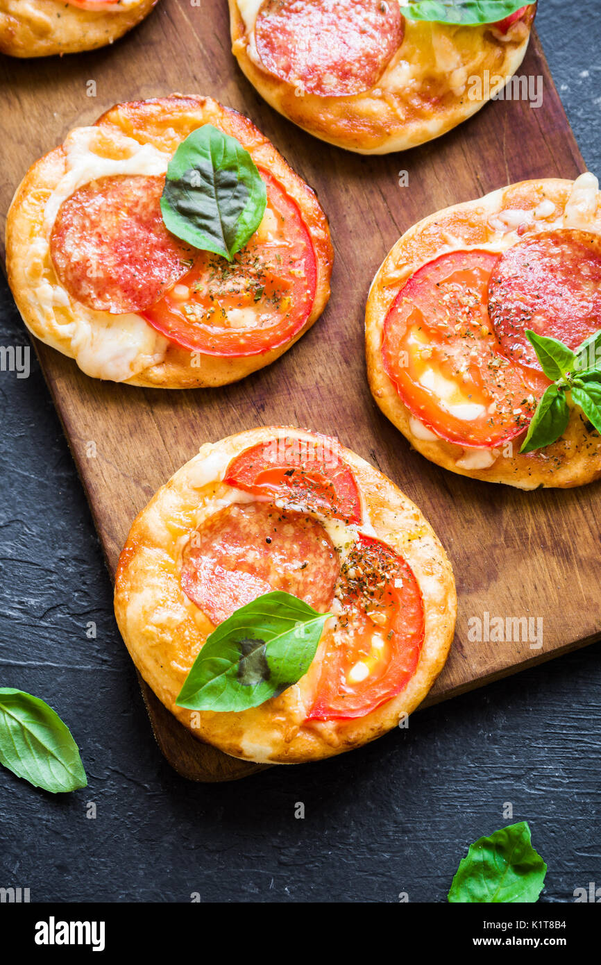 Mini Pizza - Fresh homemade mini pizzas with pepperoni, cheese ...