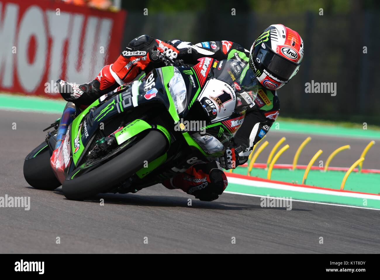 San Marino, Italy - May 12: Jonathan Rea of Great Britain Kawasaki ...