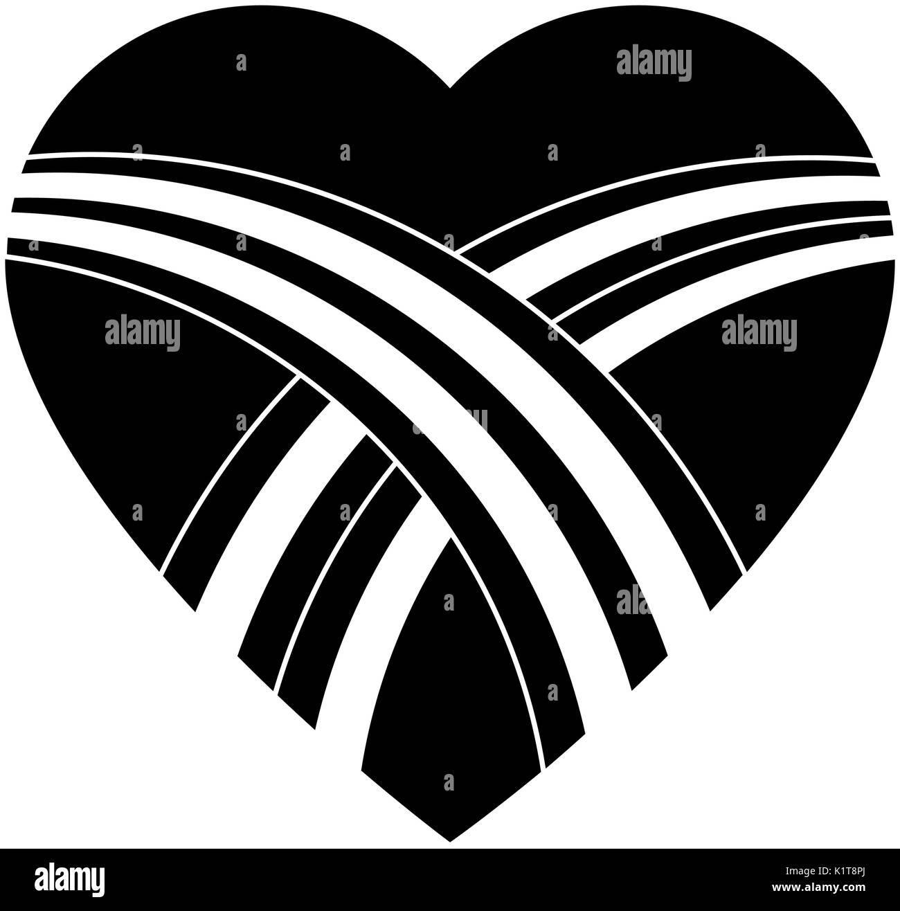 heart with stripes icon over white background vector illustration Stock ...