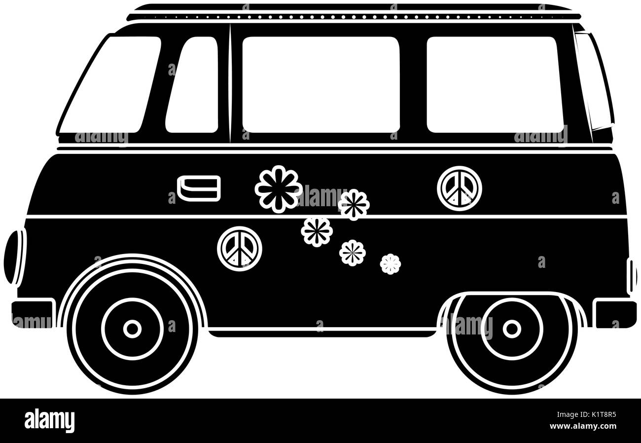 hippie van icon over white background vector illustration Stock Vector ...