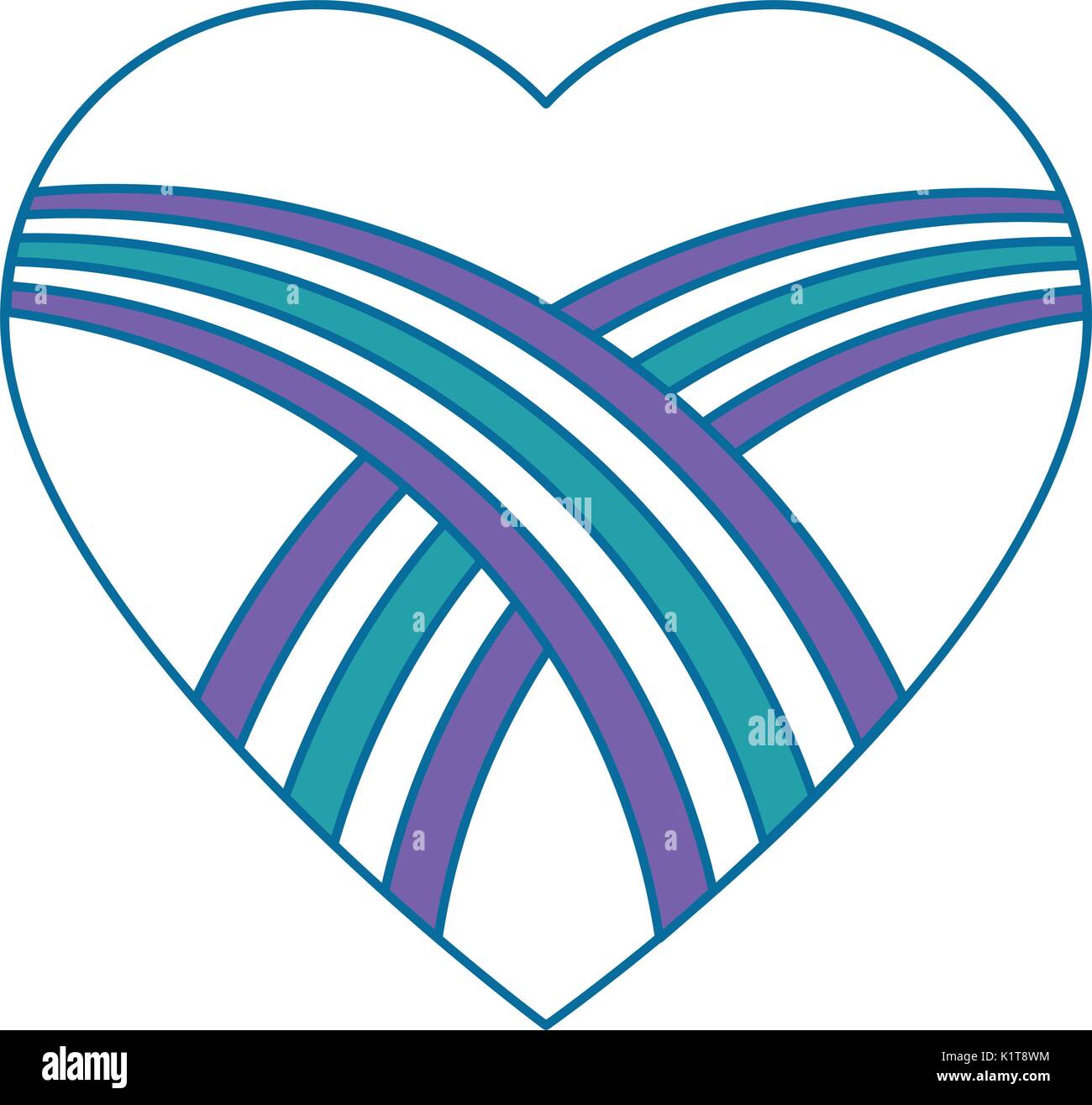 heart with stripes icon over white background vector illustration Stock ...