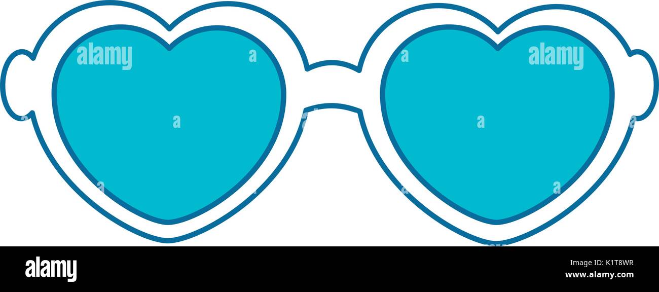 hippie glasses in heart shape icon over white background vector ...