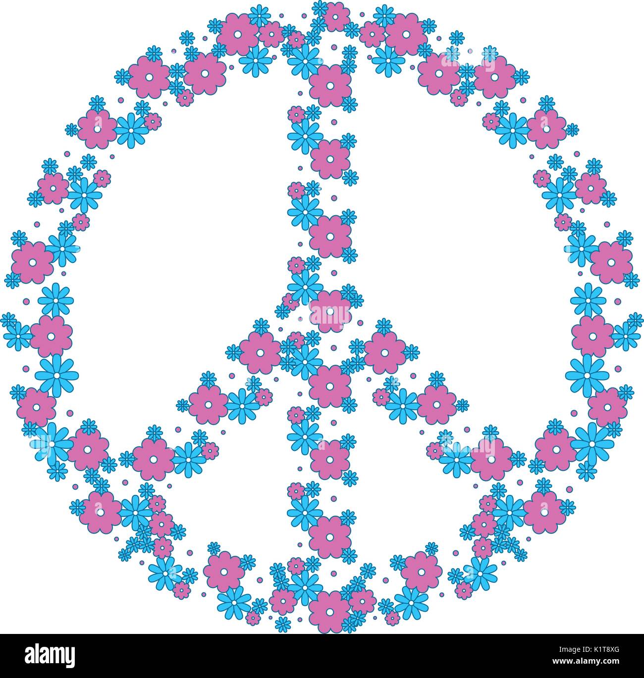 peace sign icon over white background colorful design vector ...