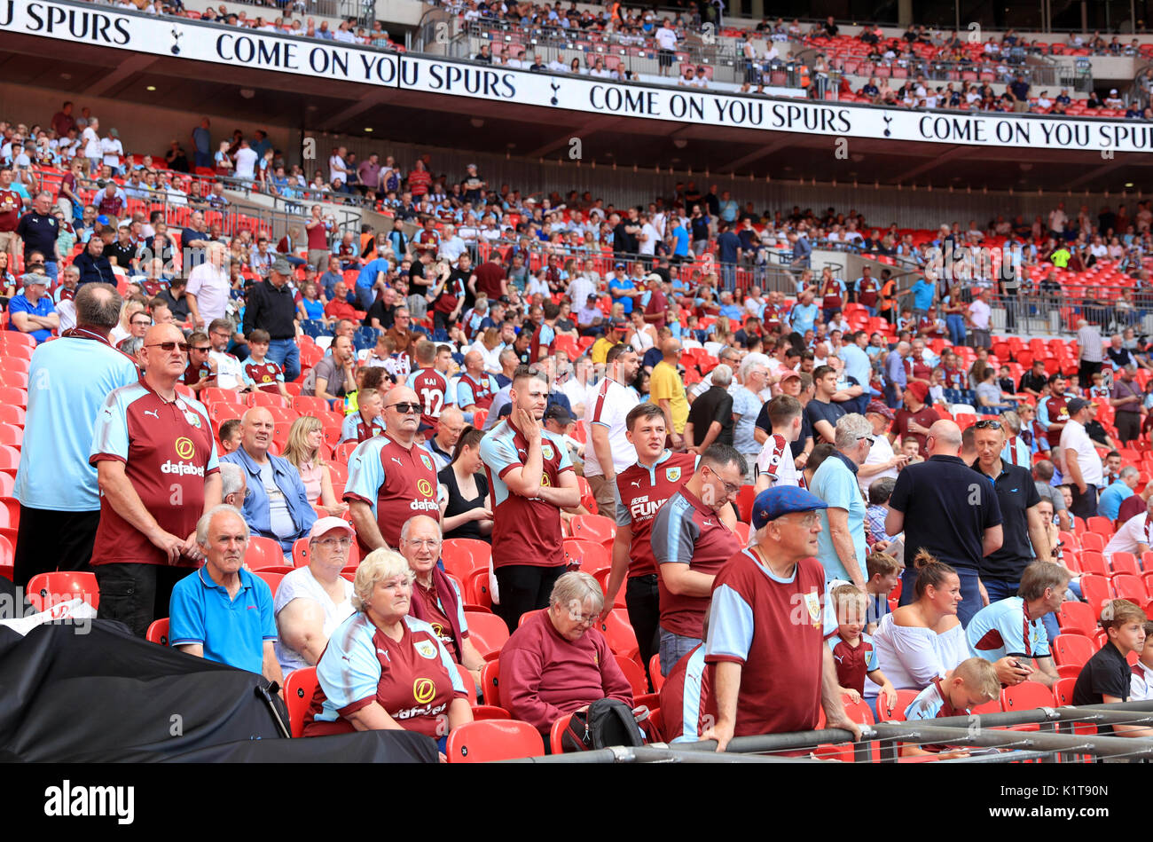 Burnley fans in the stands during the Premier League match at Wembley ...