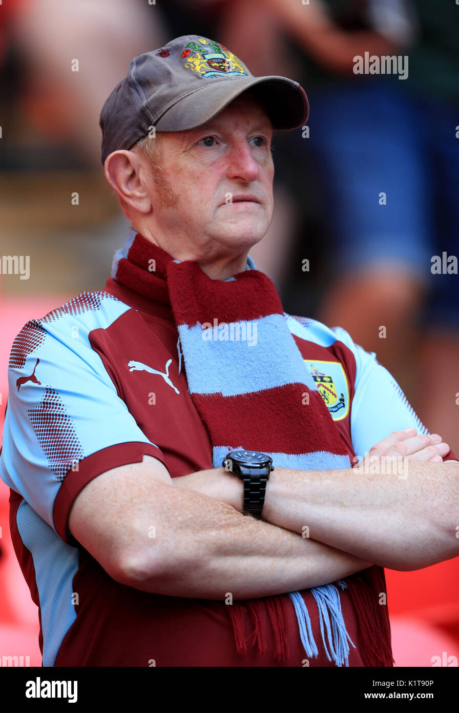 Burnley fans in the stands during the Premier League match at Wembley ...
