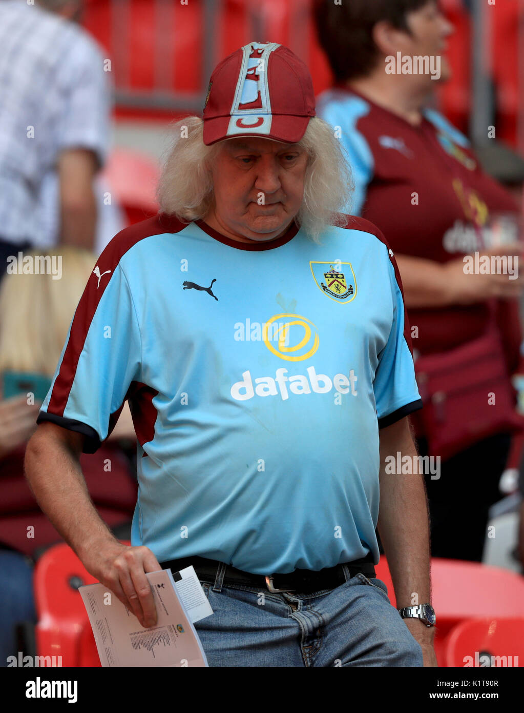 Burnley fans in the stands during the Premier League match at Wembley ...