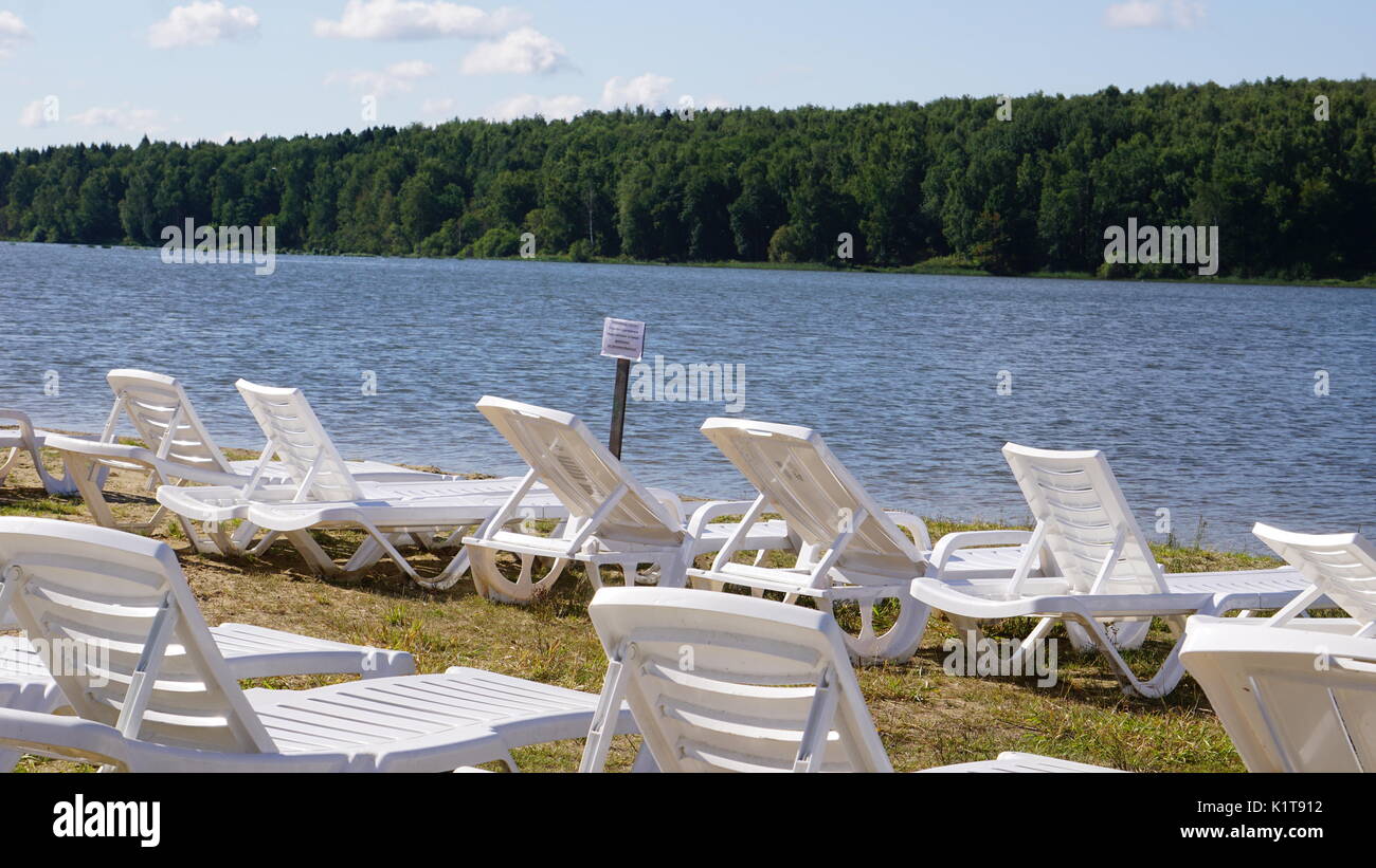 A summer Resort in Russia beside a lake Stock Photo - Alamy