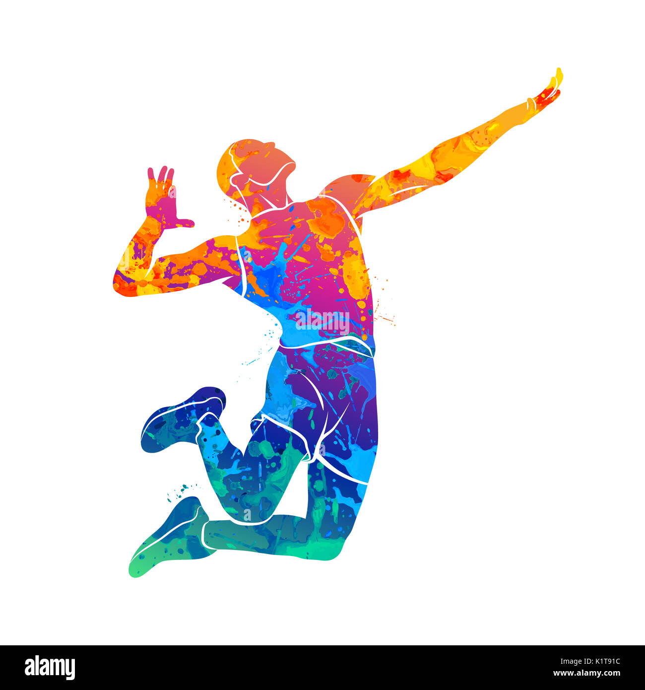 Abstract volleyball player Stock Photo - Alamy