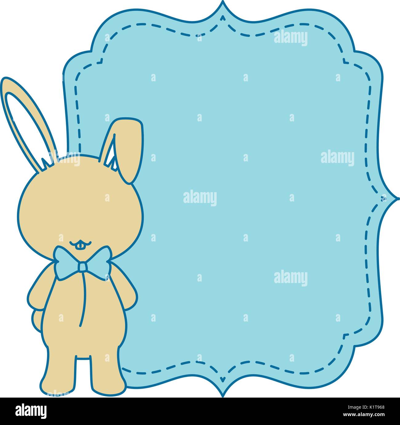 baby shower card with rabbit icon over white background vector ...