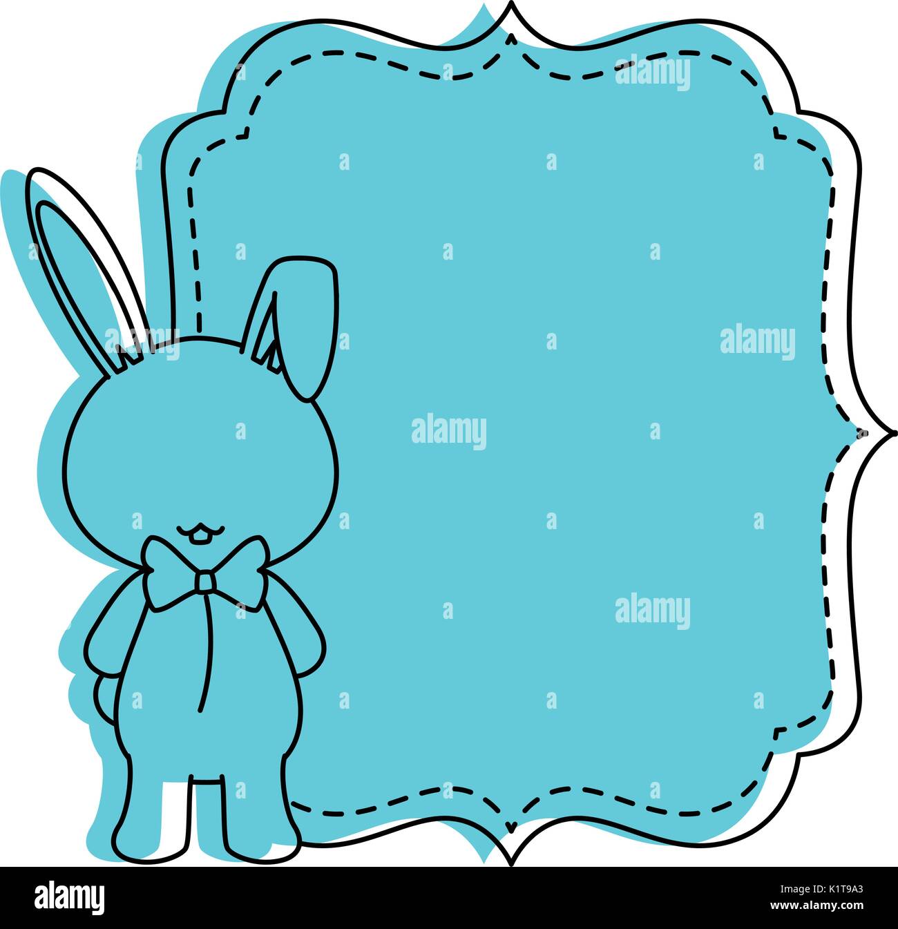 baby shower card with rabbit icon over white background vector ...