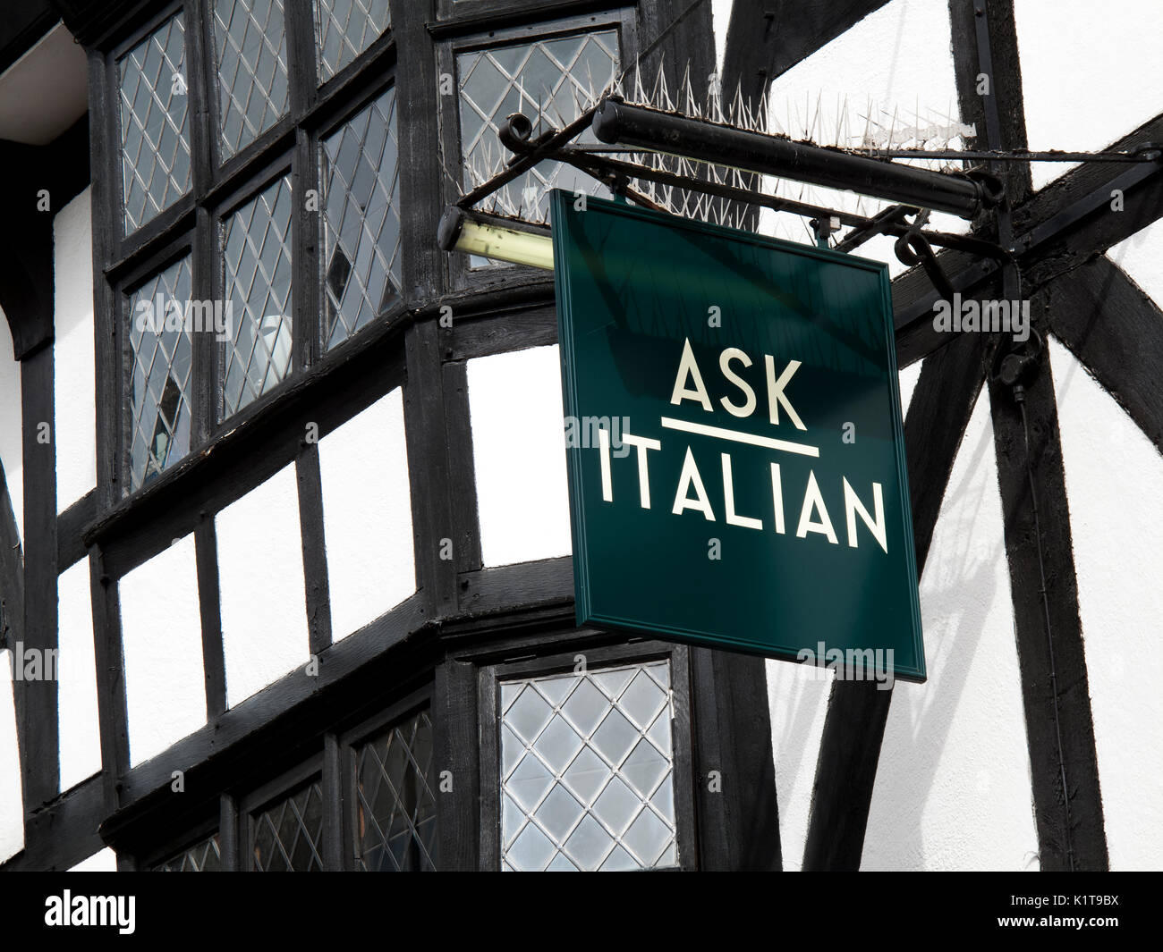 Ask Italian coffee shop and restaurant sign over premises, company ...