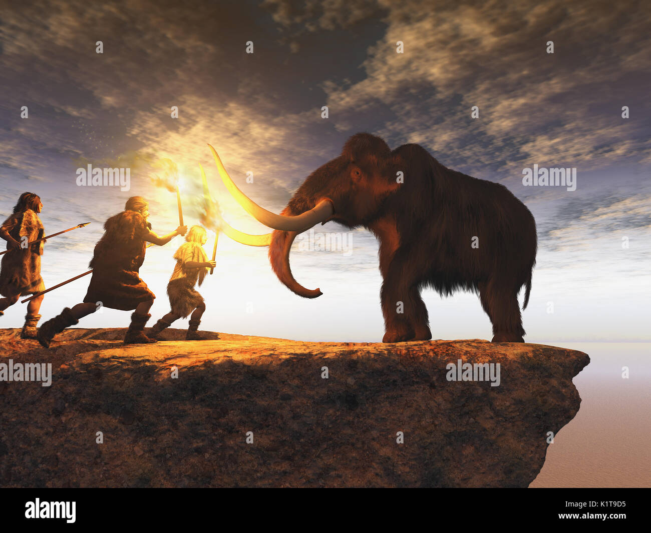 Stone age hunting men hi-res stock photography and images - Alamy