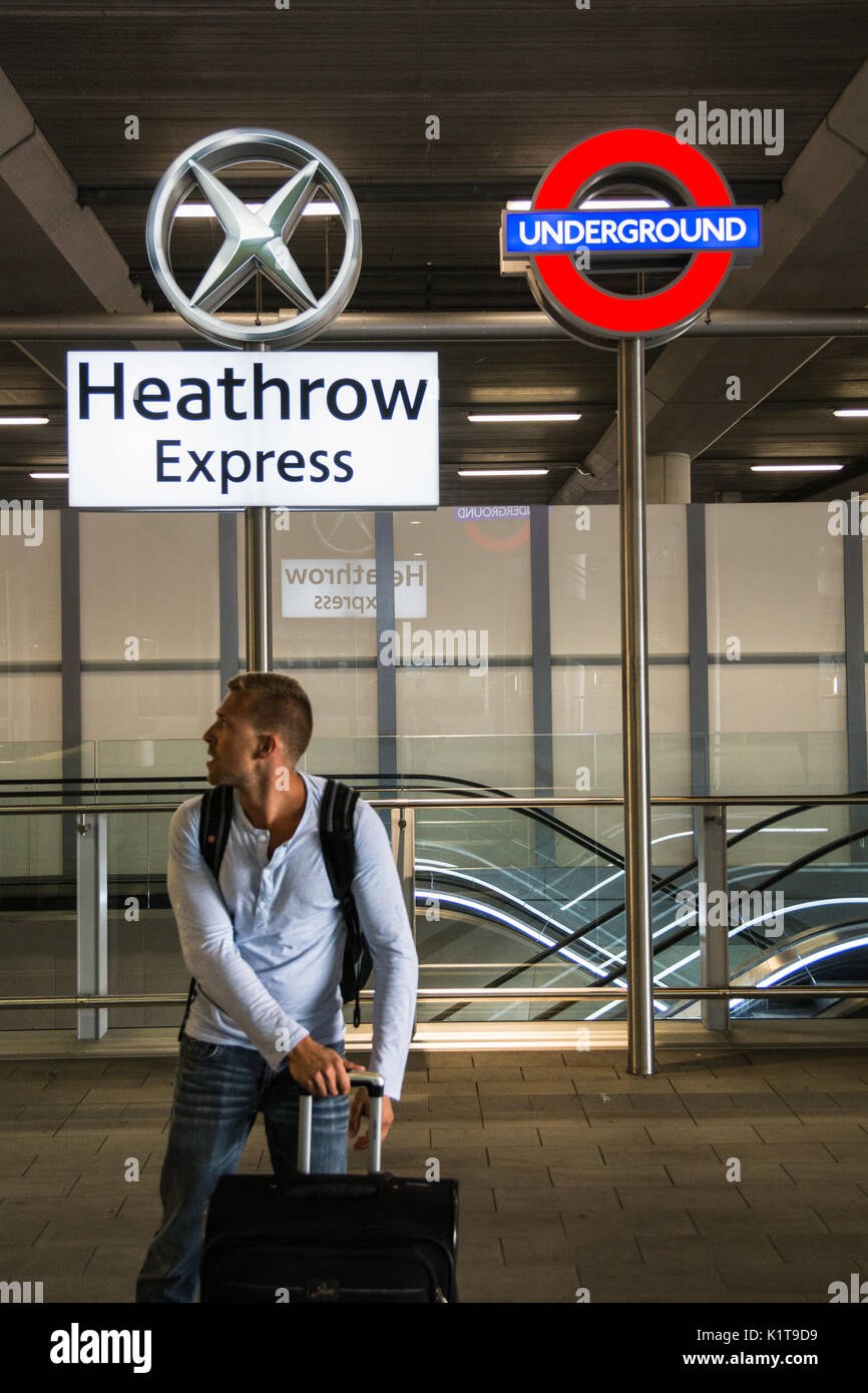 Heathrow Express signage at Heathrow Airport Terminal Two Building ...