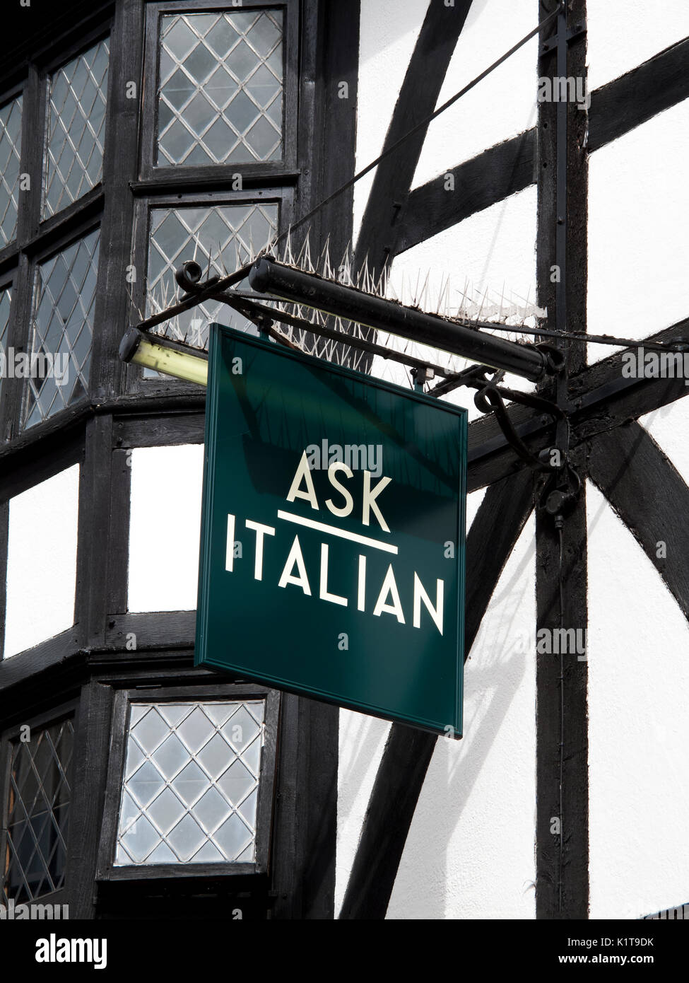 Ask Italian coffee shop and restaurant sign over premises, company ...