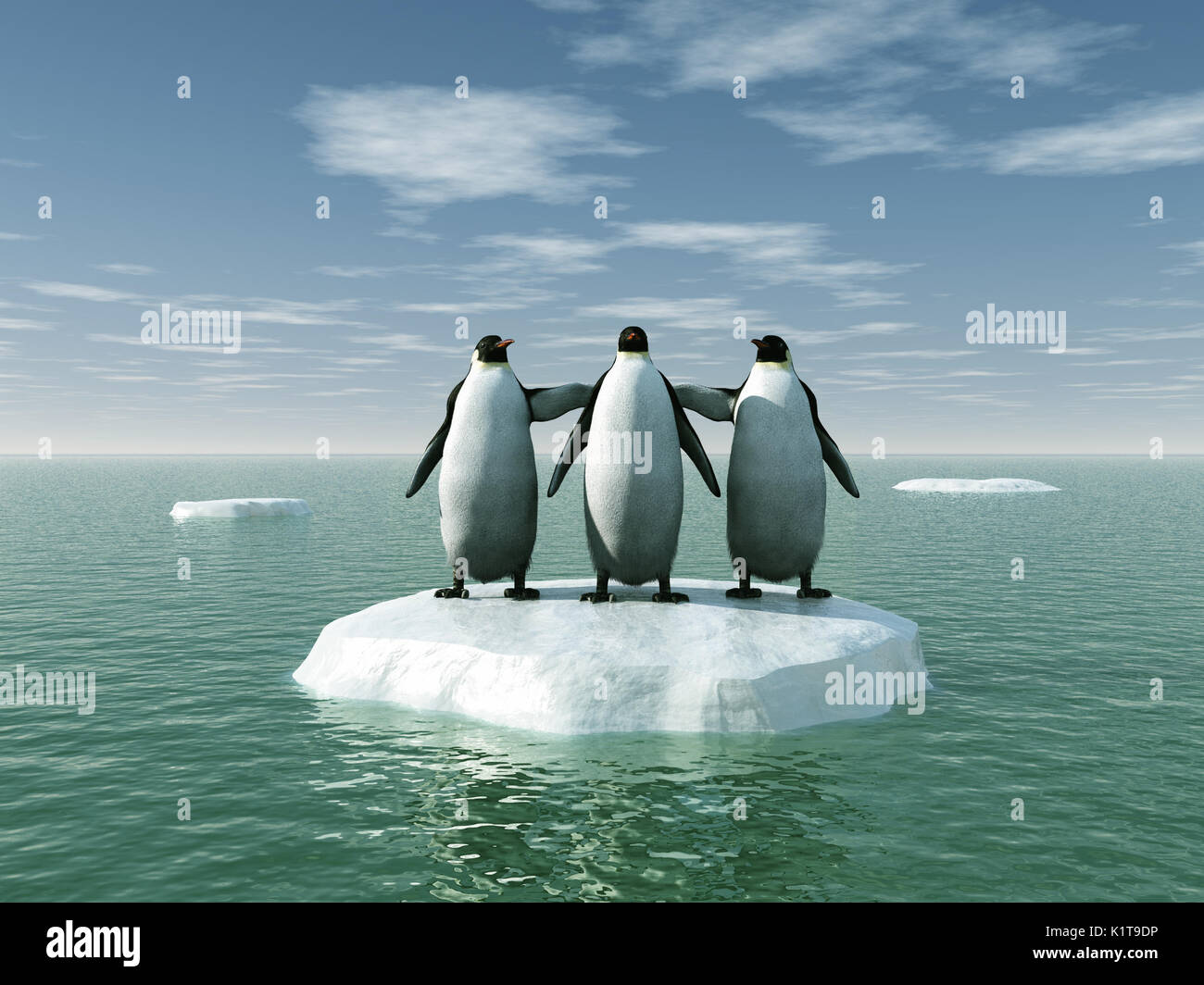 Antarctica three emperor penguins hi-res stock photography and images ...