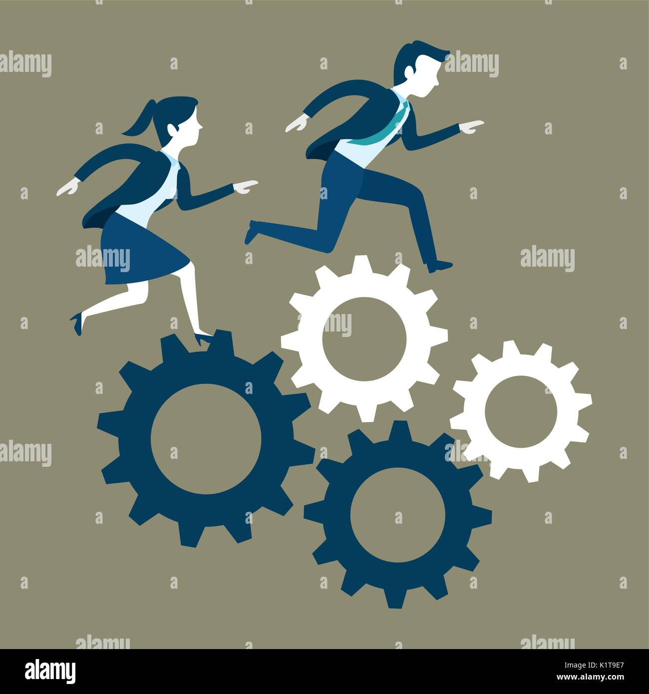 Woman and man of Business management and workforce theme Vector ...