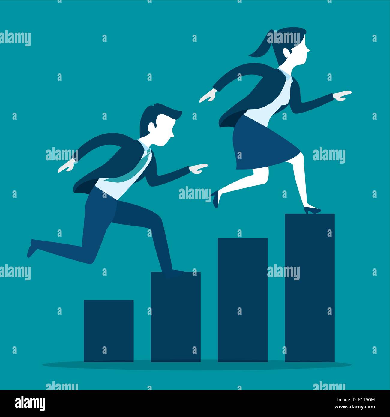 Woman and man of Business management and workforce theme Vector ...