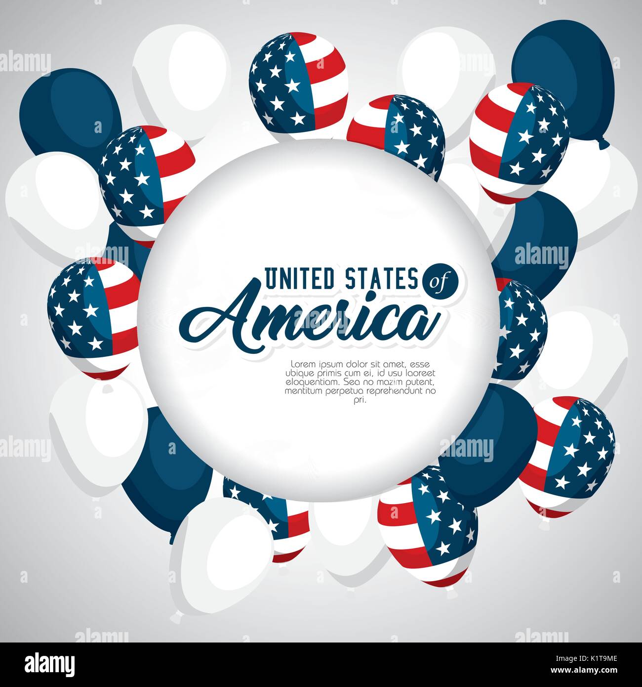 Balloons of United States of America theme Vector illustration Stock ...