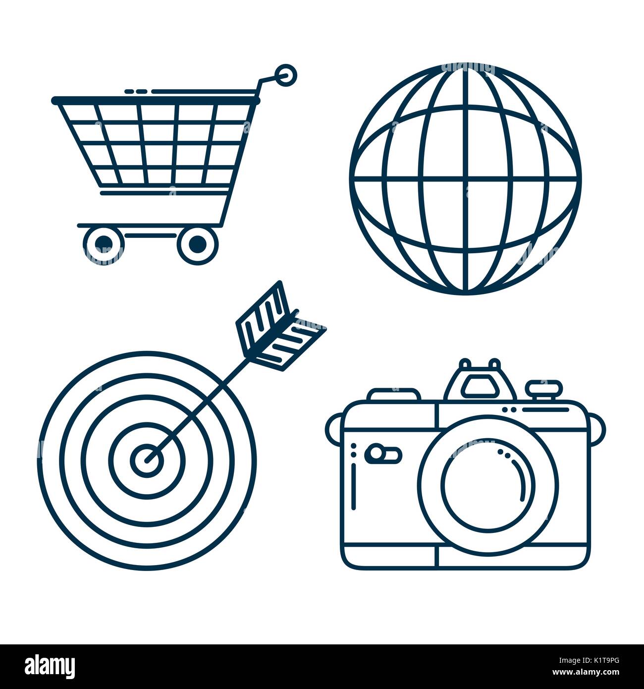Icon set of Digital and online marketing theme Vector illustration ...
