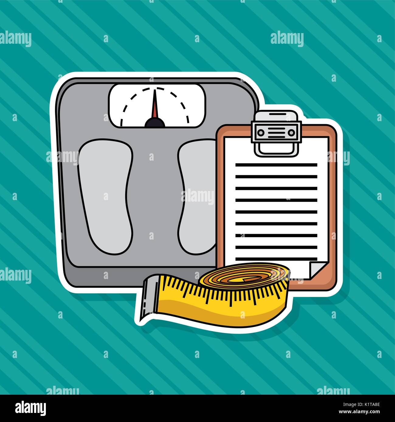 Weight scale and meter of Fitness sport and gym theme Vector ...