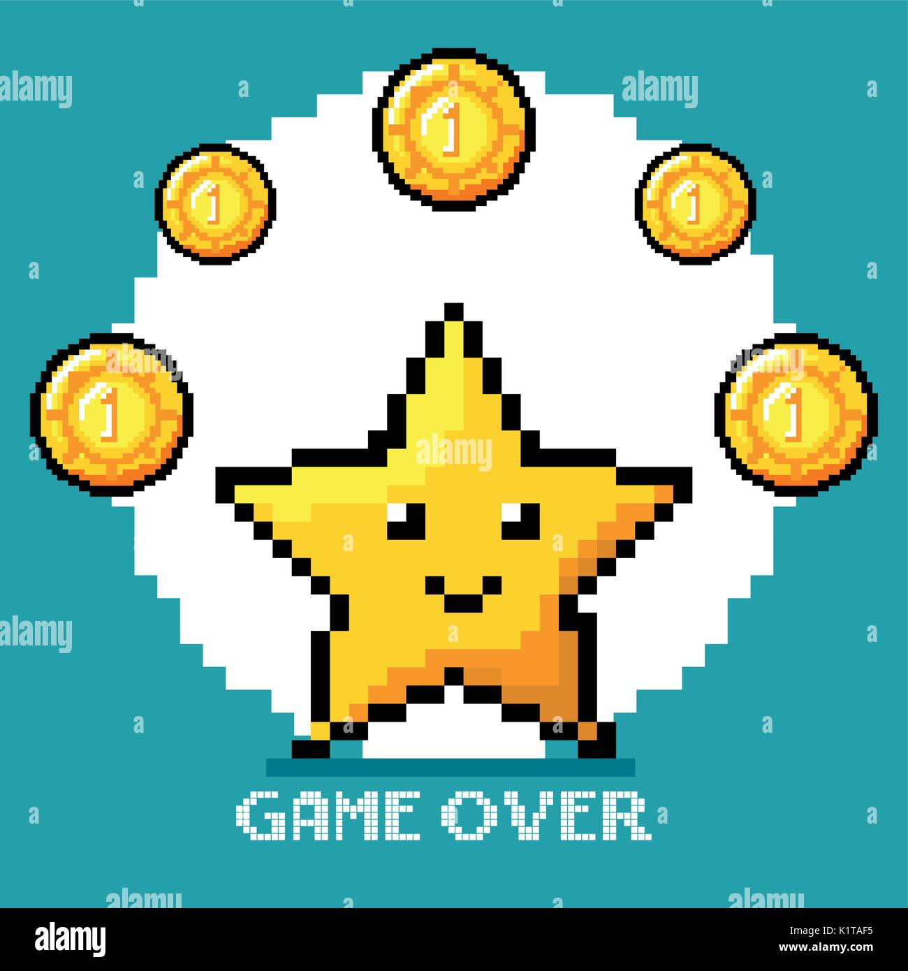 Happy star of Video game theme Vector illustration Stock Vector Image ...