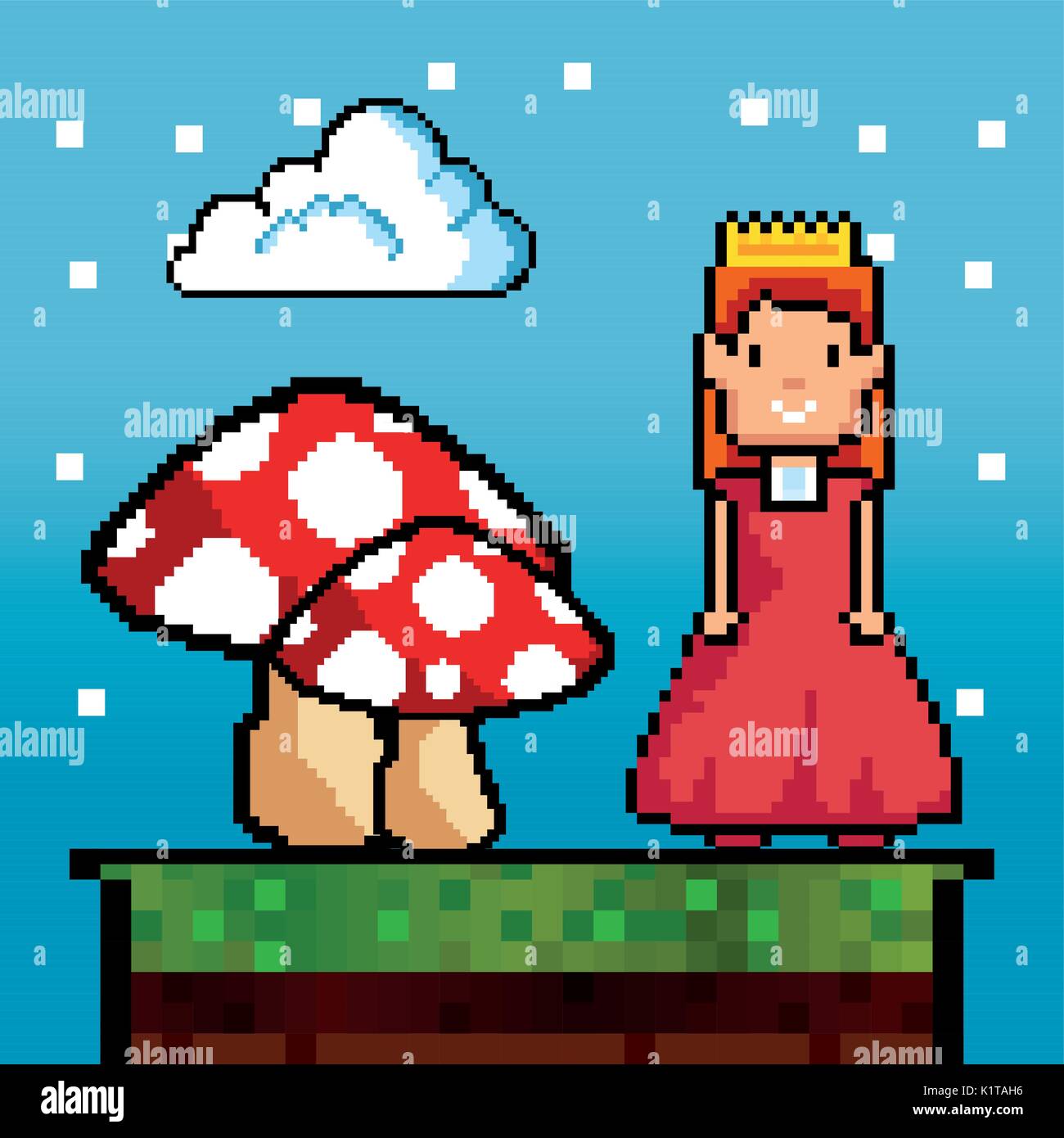 Princess of Video game theme Vector illustration Stock Vector Image ...