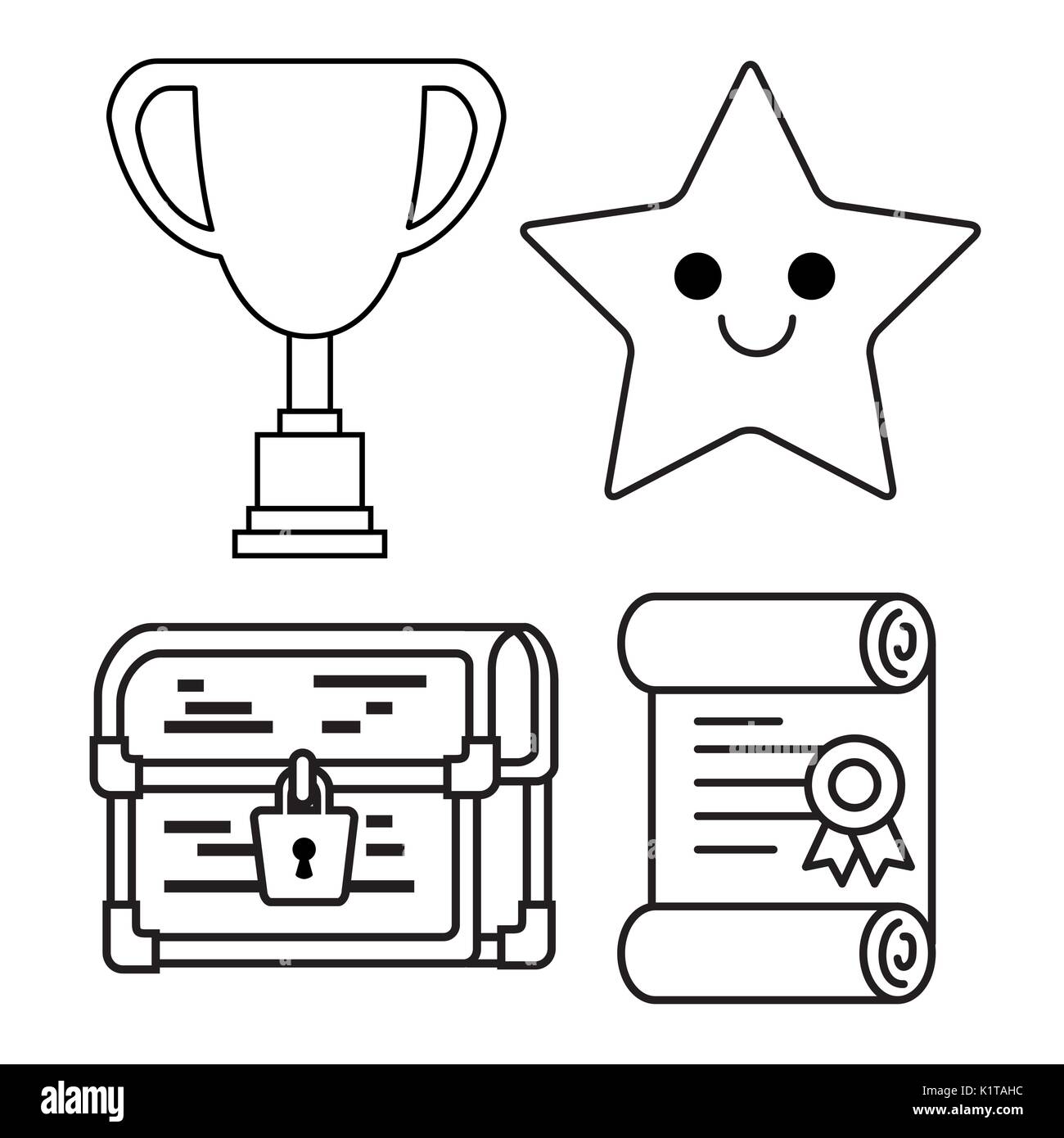 Icon set of Video game theme Vector illustration Stock Vector Image ...