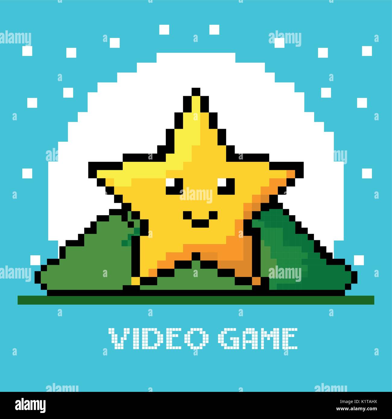Happy star of Video game theme Vector illustration Stock Vector Image ...