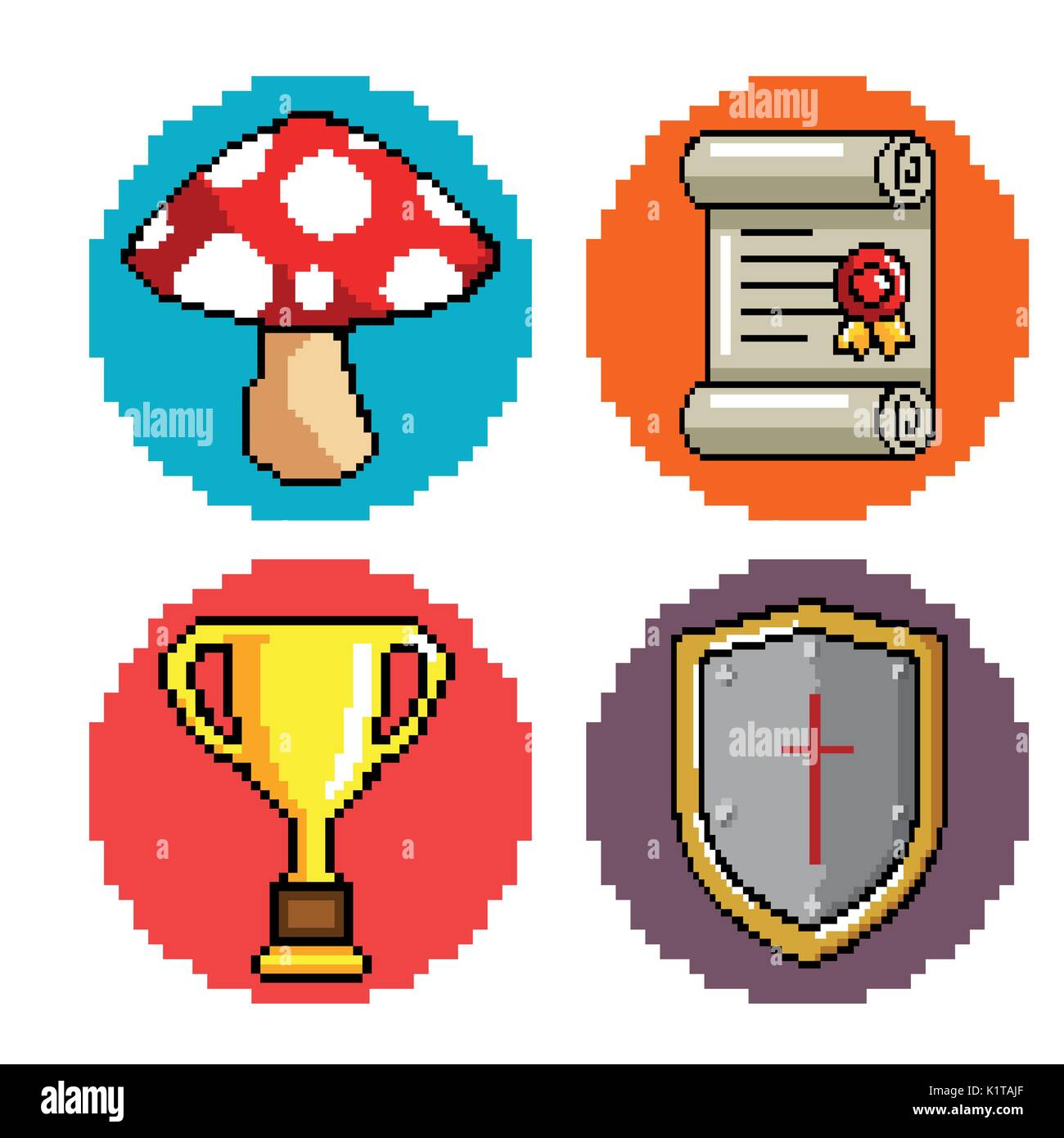 Icon set of Video game theme Vector illustration Stock Vector Image ...