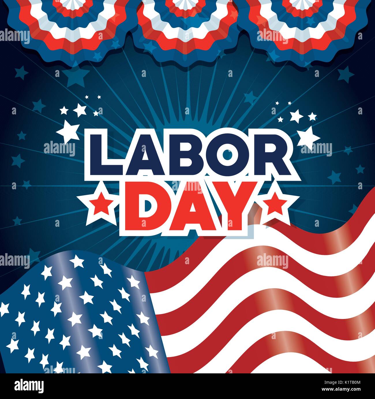 Flag of Labor day in Usa theme Vector illustration Stock Vector Image ...