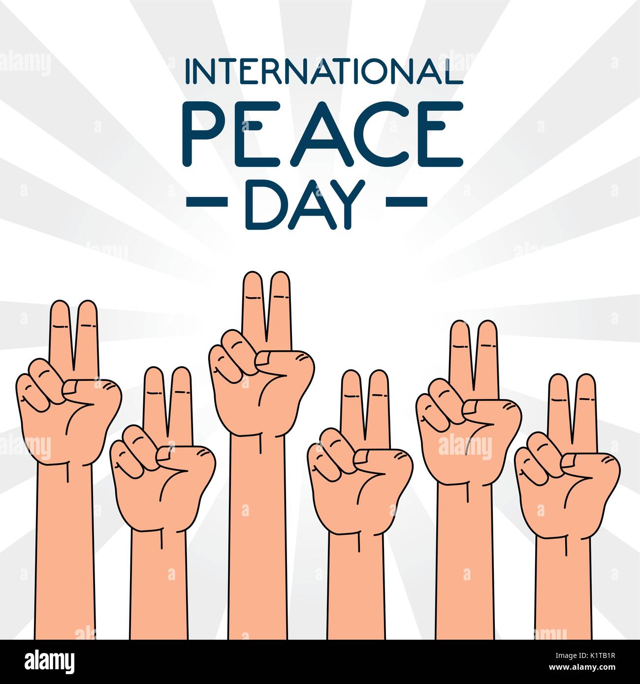 Human hand of International peace day theme Vector illustration Stock ...