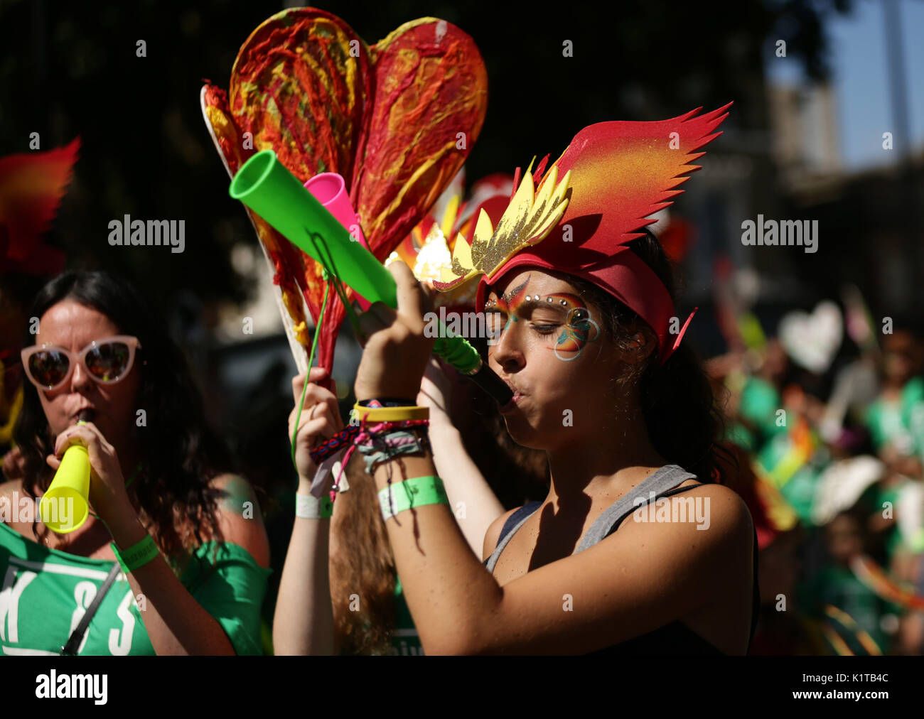 Dancers perform during the Family Day parade at the Notting Hill ...
