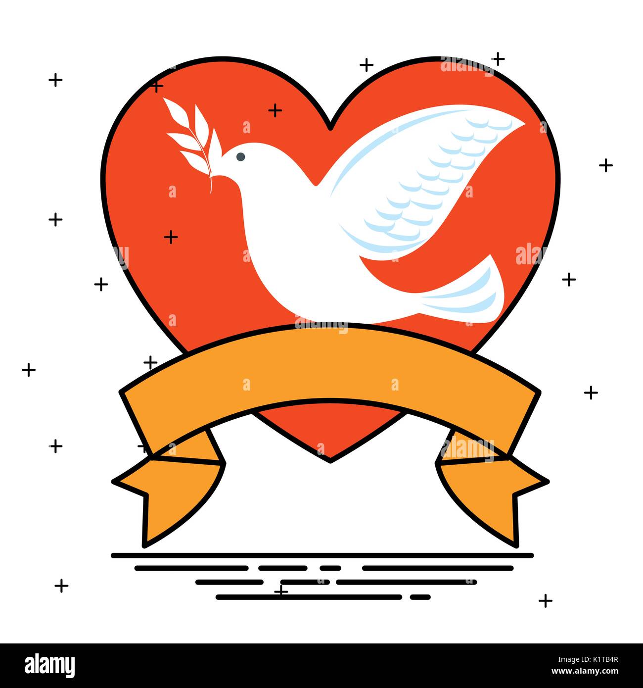 Dove of Peace and love theme Vector illustration Stock Vector Image ...