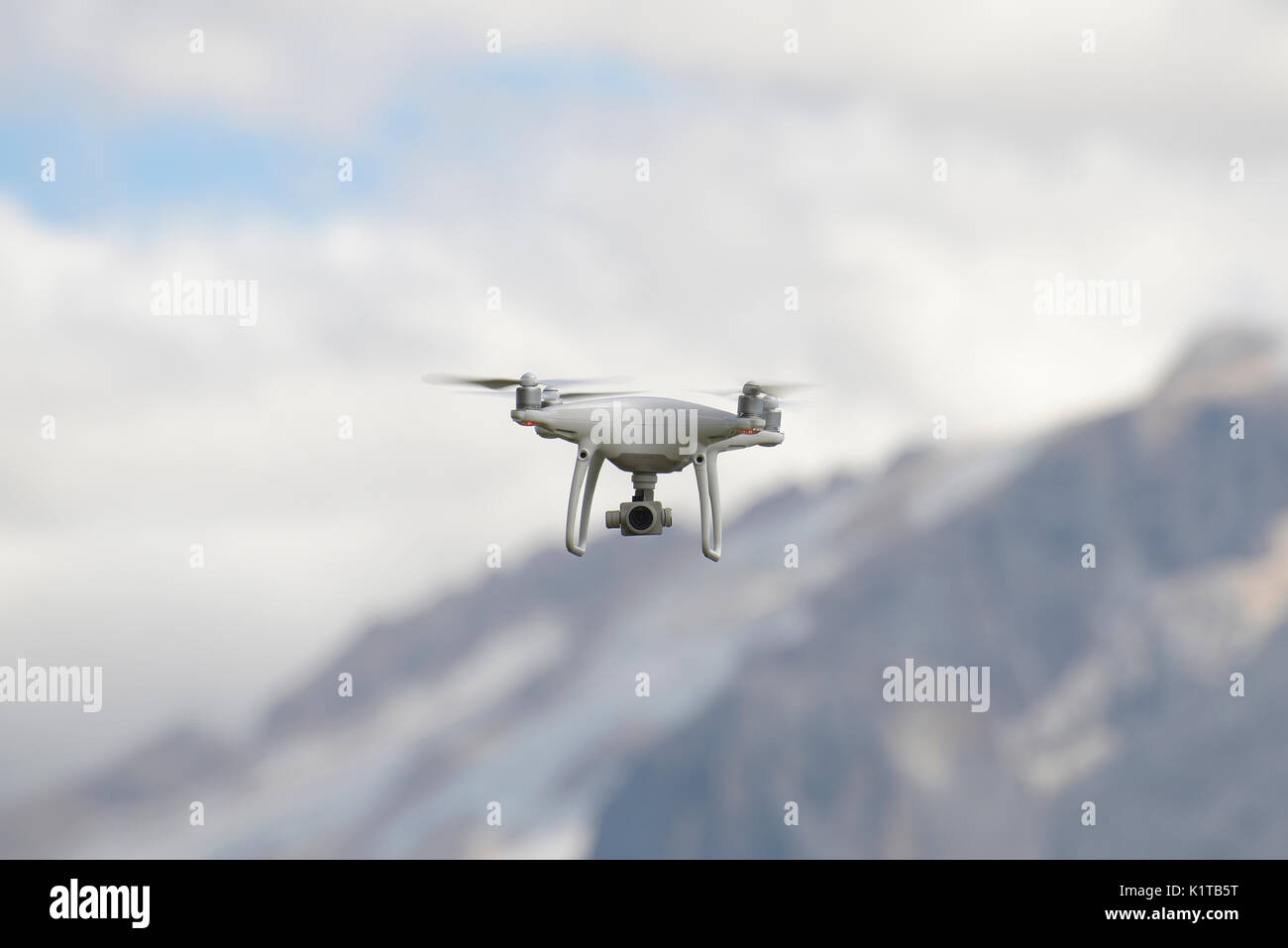 A non-military drone DJI phantom 4 pro over Alps: Dolomiti and ...