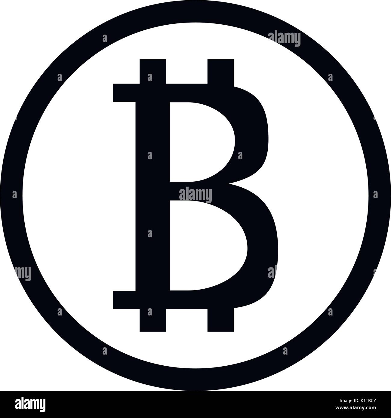Bitcoin icon black white currency. Vector digital coins, illustration ...