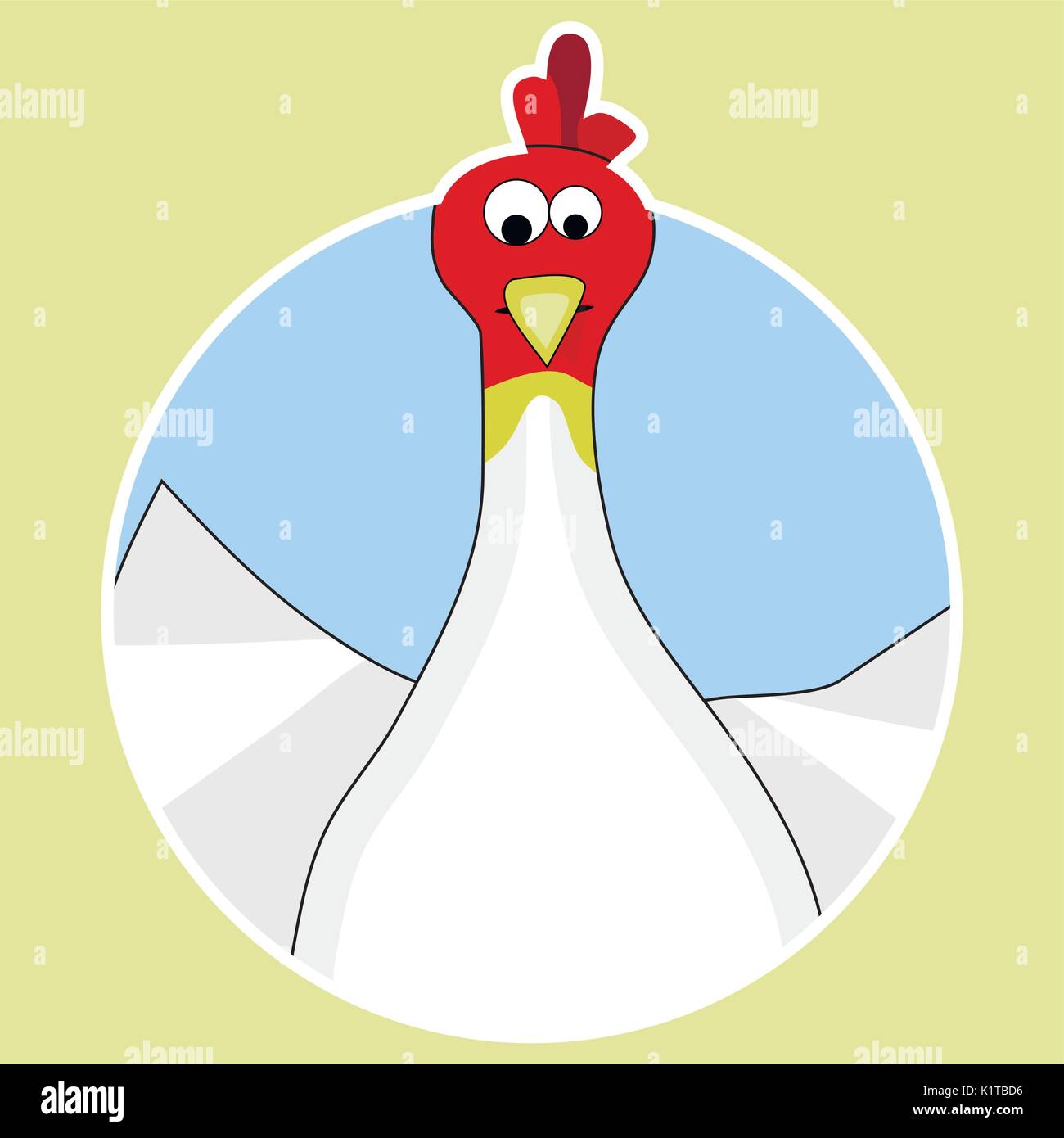 Sticker cartoon chicken icon vector. Cartoon farm animal badge ...