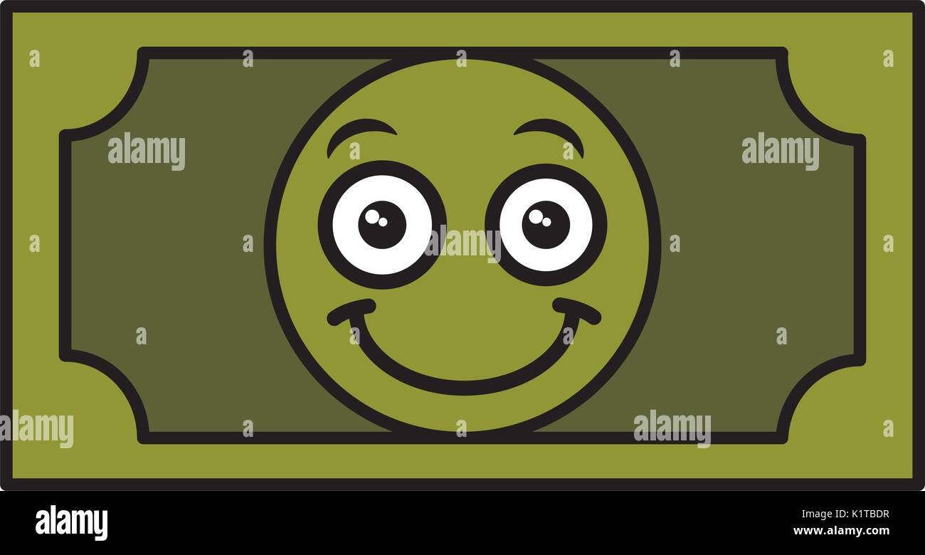 bill dollar money kawaii character vector illustration design Stock ...