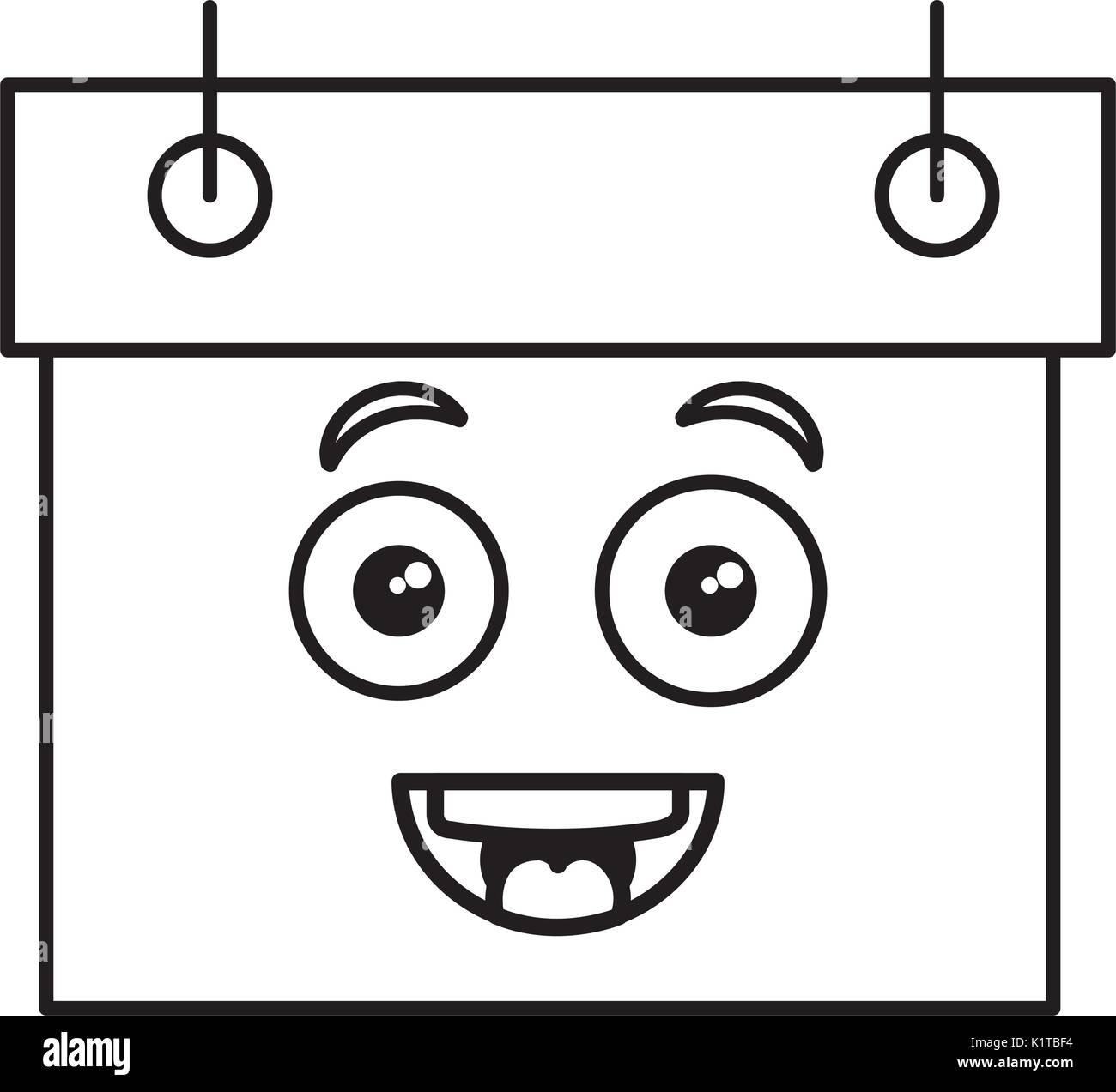 calendar reminder kawaii character vector illustration design Stock ...