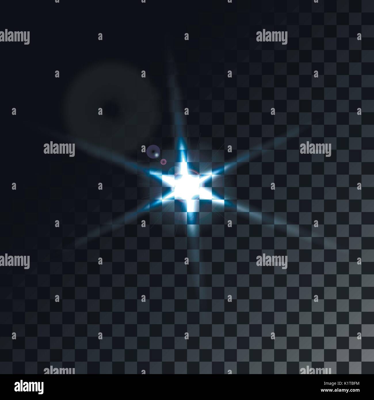 Star flare on transparent background. Vector lens flare, illustration ...