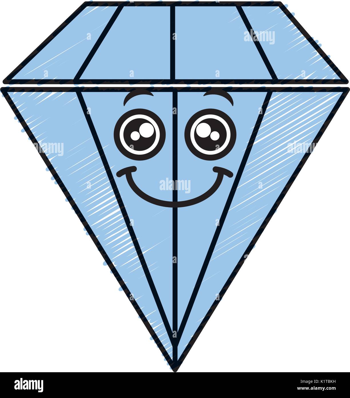 diamond luxury kawaii character vector illustration design Stock Vector ...