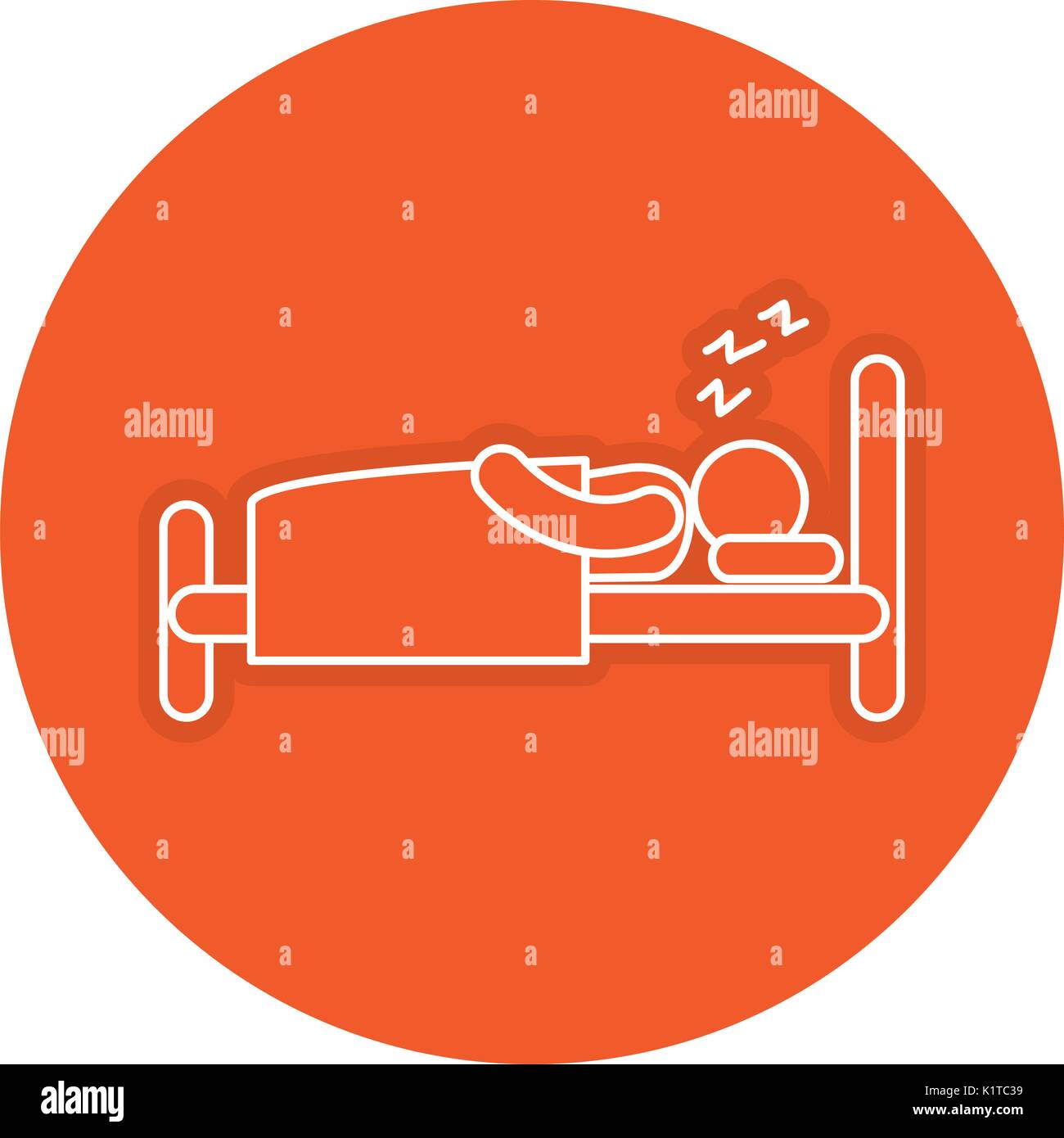 human silhouette sleeping in the bed vector illustration design Stock ...