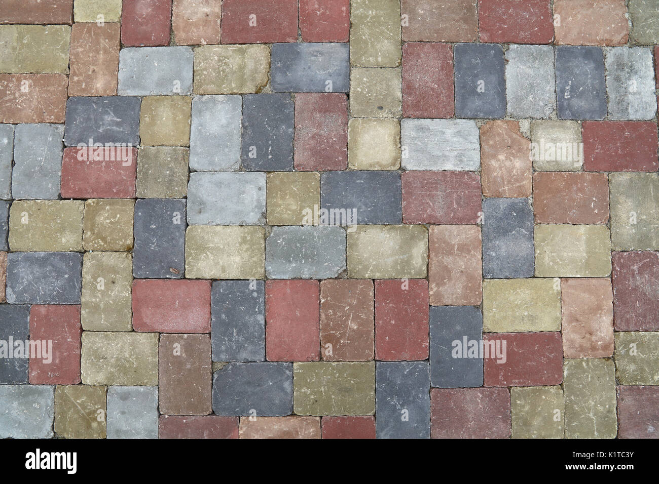 Background of street road colorful stone paving of multicolor bricks ...