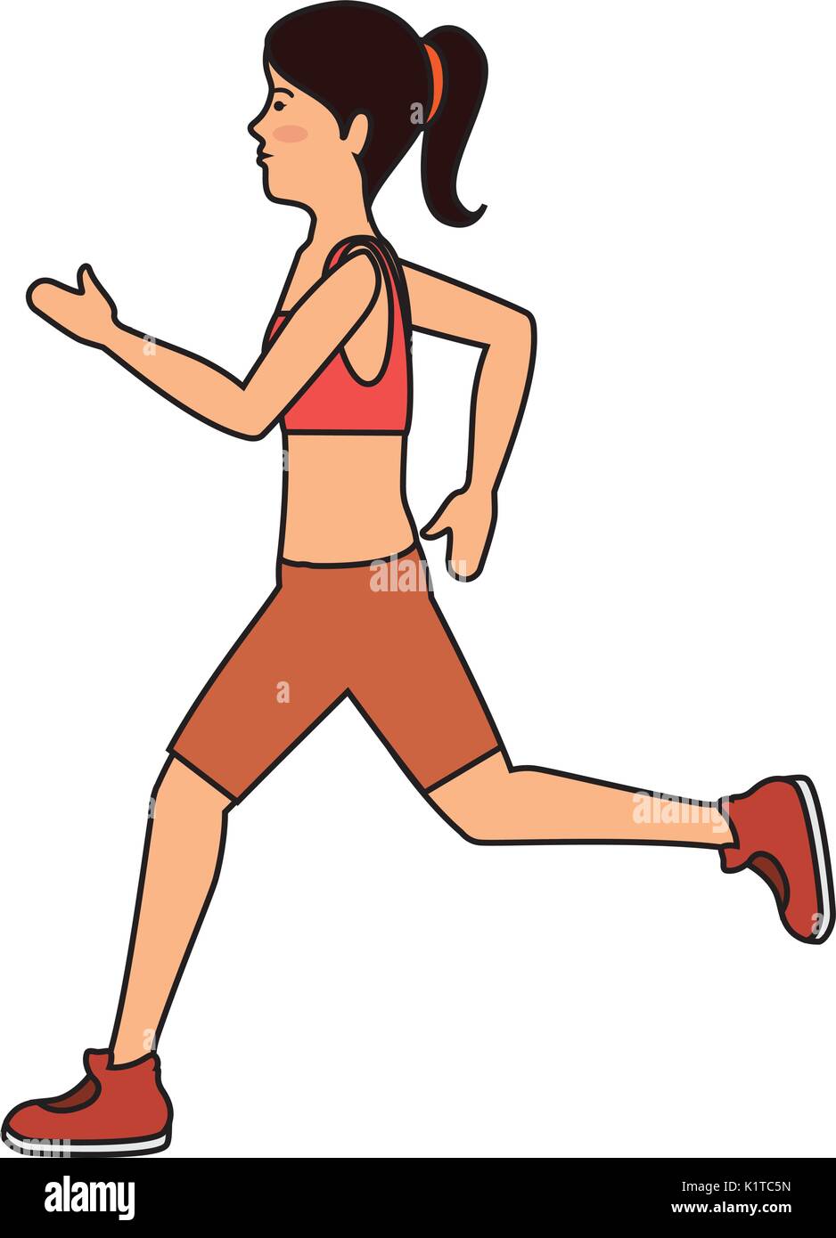 Athlete woman running character vector illustration design Stock Vector ...